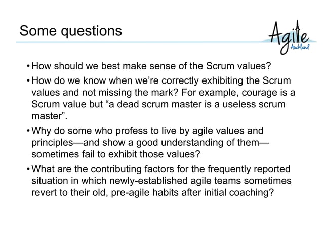 Agile Auckland agile 101: scrum values | PPT | Free Download