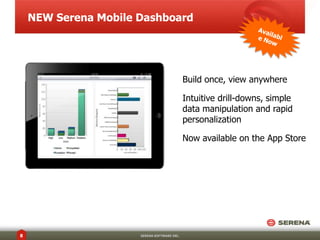 Serena Launch Briefing: Online Agile Enterprise | PPTX | Cloud Computing | Internet