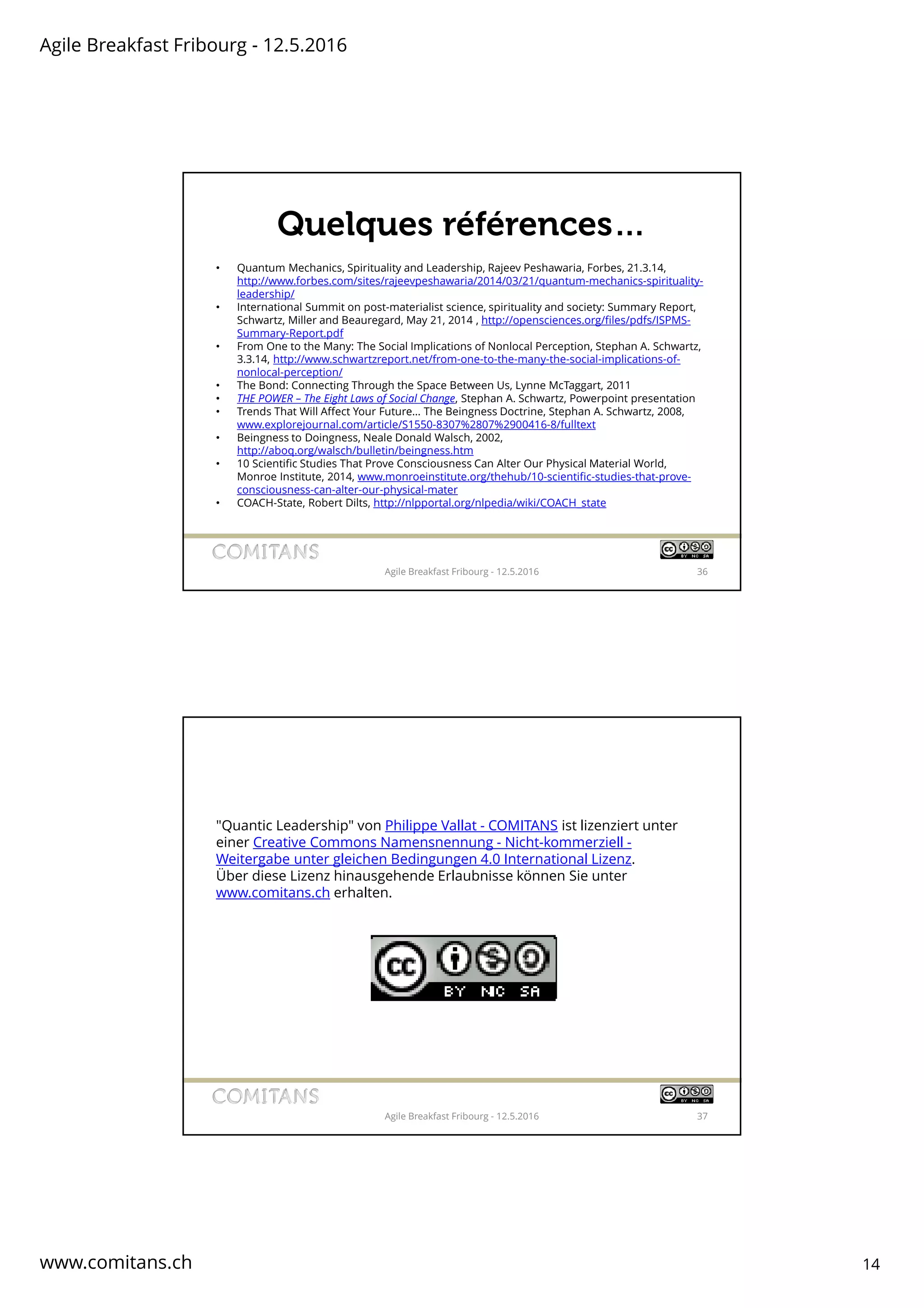 "Leadership quantique" - Agile Breakfast Fribourg 12.5.16