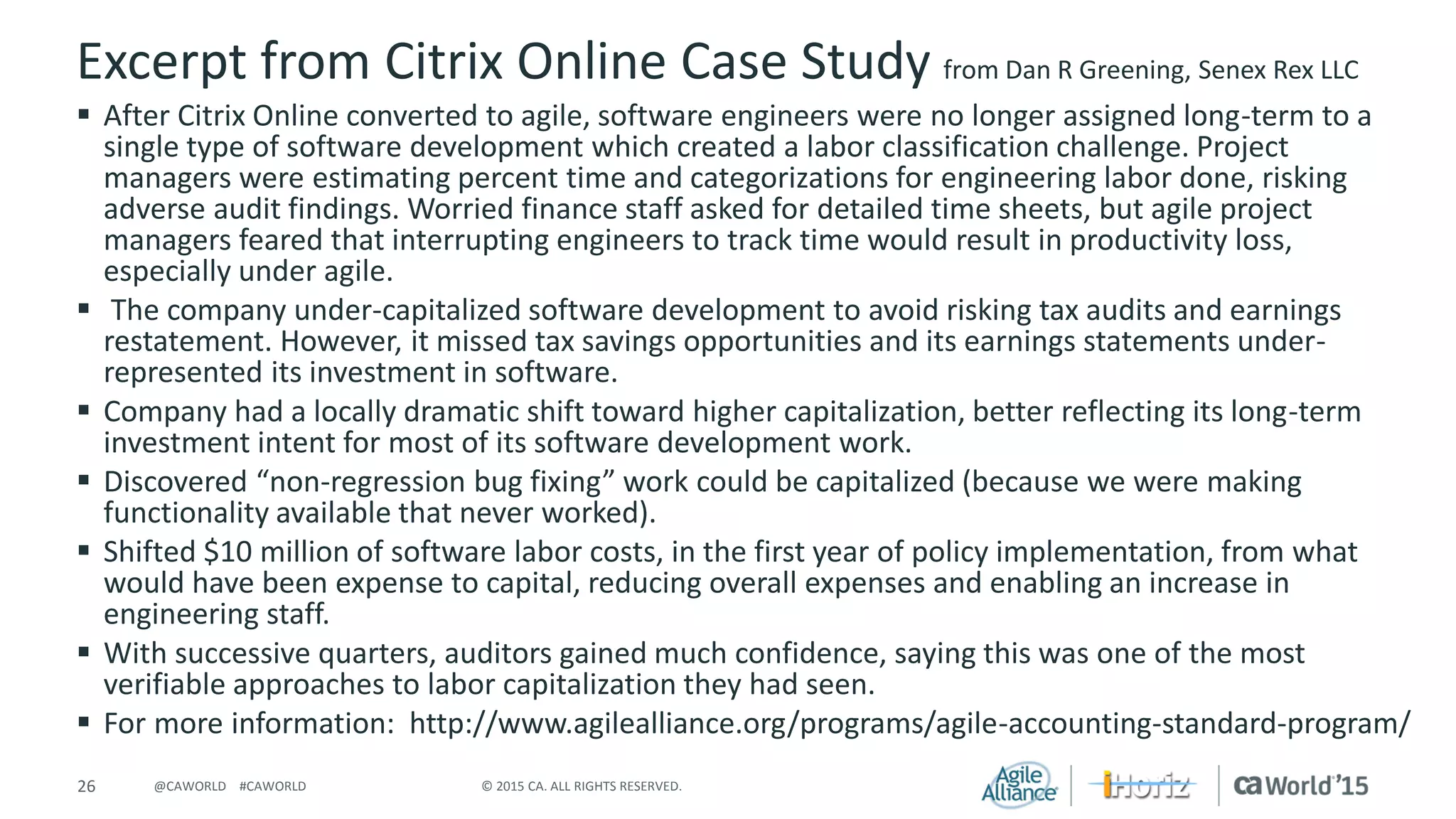 Agile Capitalization For Greater Business Value | PDF