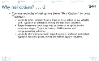 Real Options & Decision Making by Ramabhadran S. Thirumalai | PDF