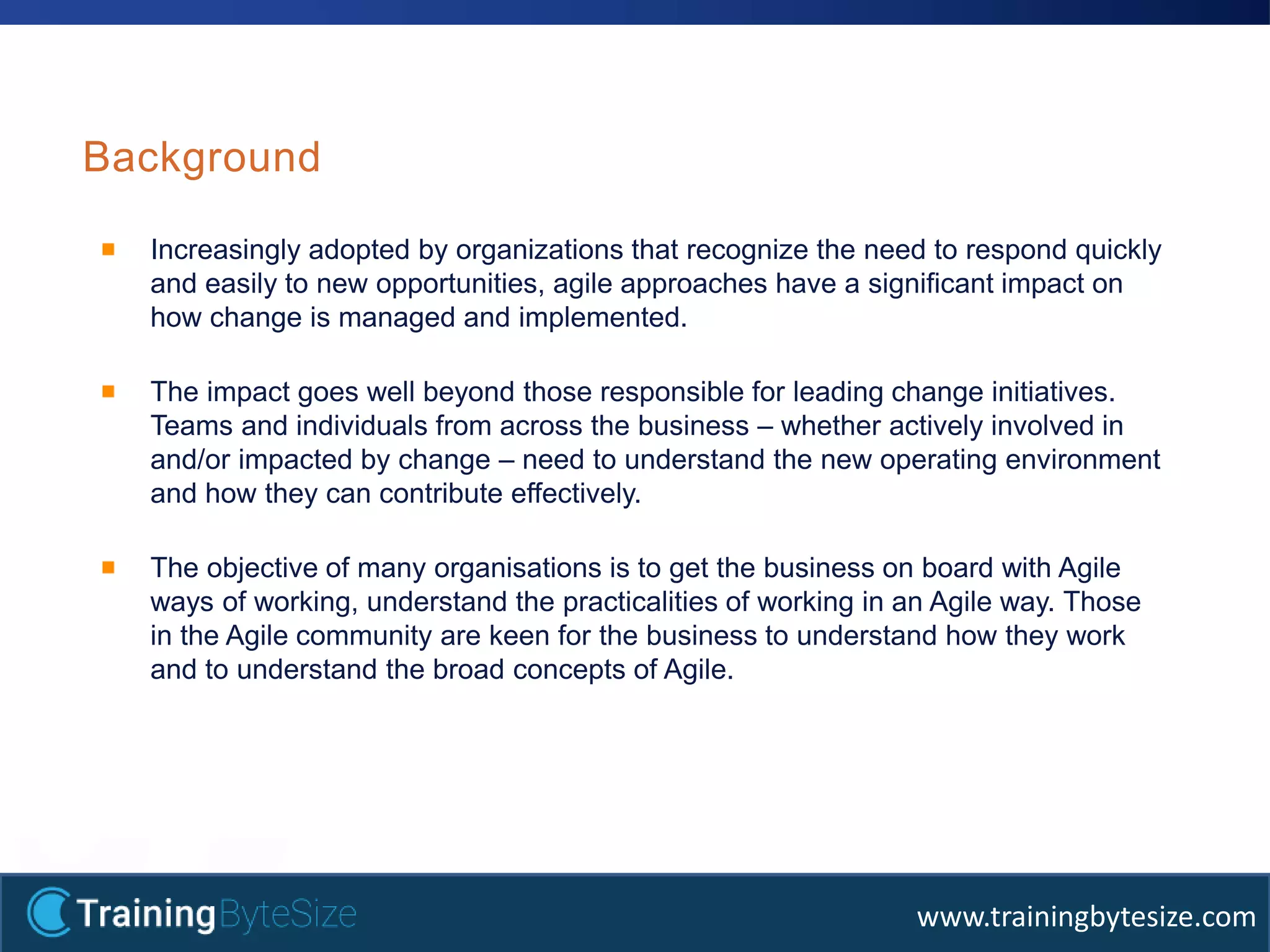 Introduction to Agile change agent | PPT