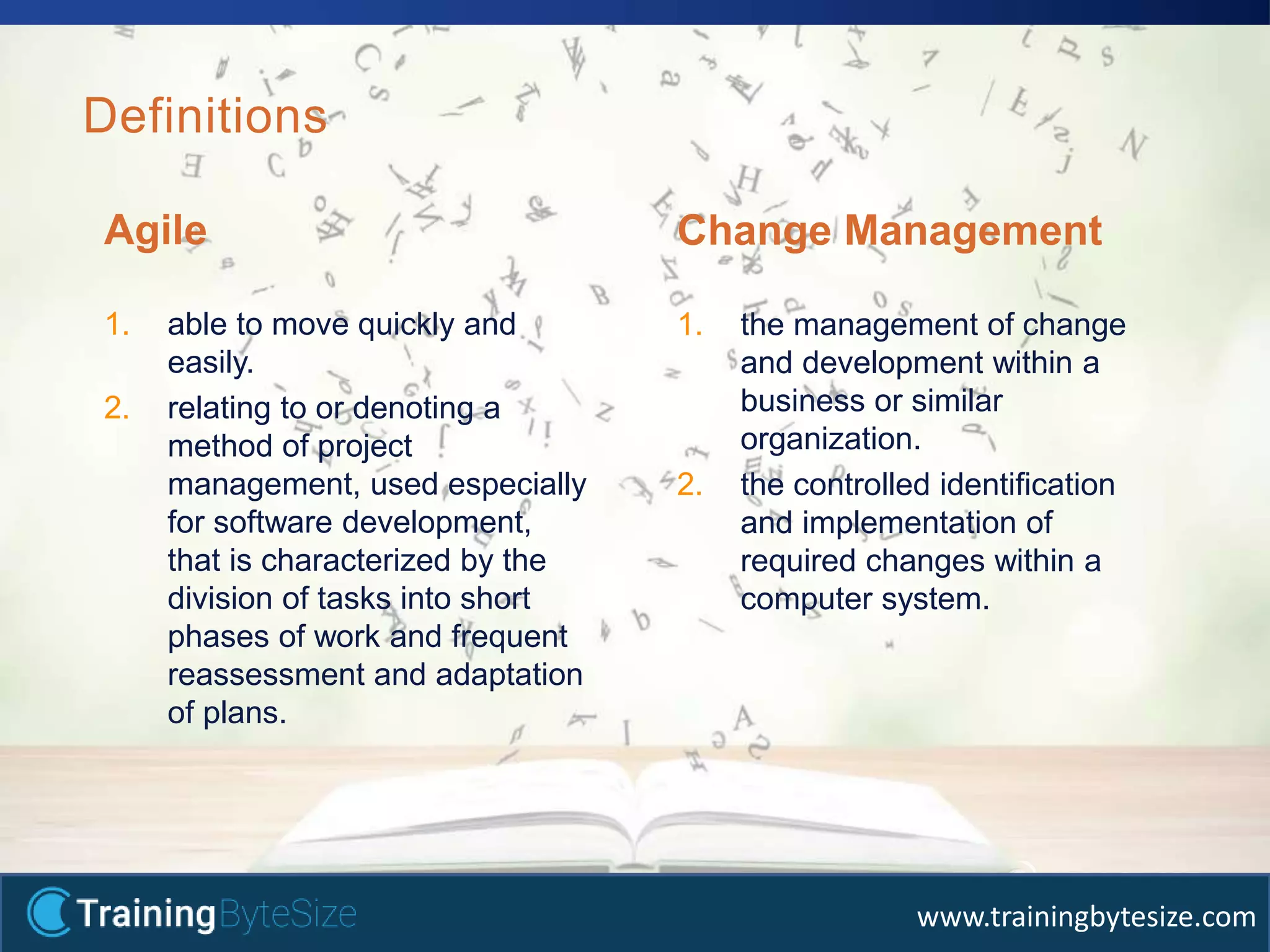 Introduction to Agile change agent | PPT