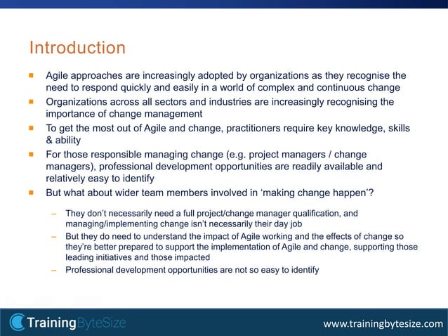 Introduction to Agile change agent | PPT