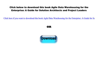 [#PDF~] Agile Data Warehousing for the Enterprise: A Guide for Solution ...