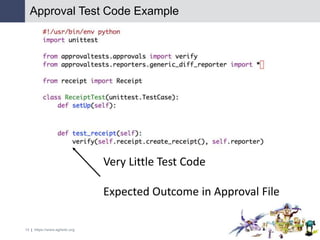 Approval Tests in Action: A LEGO Exercise and an Experience Report | PPT
