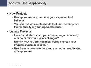 Approval Tests in Action: A LEGO Exercise and an Experience Report | PPT