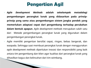 Agile Development manakemen proyek perkuliahan sistem infiormasi | PPTX