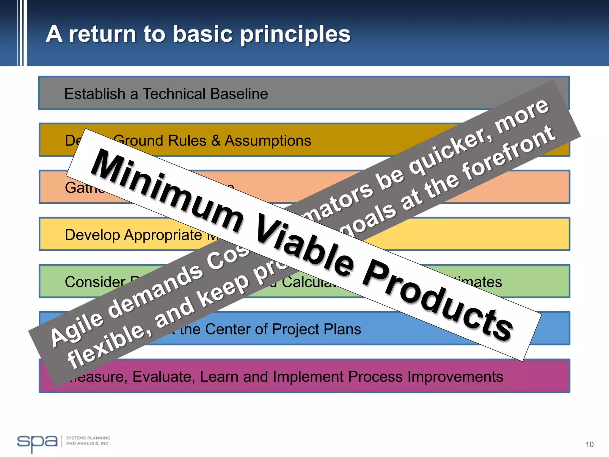 Agile Development And Agile Cost Estimation A Return To Basic Principles Pual Marston Ppt 