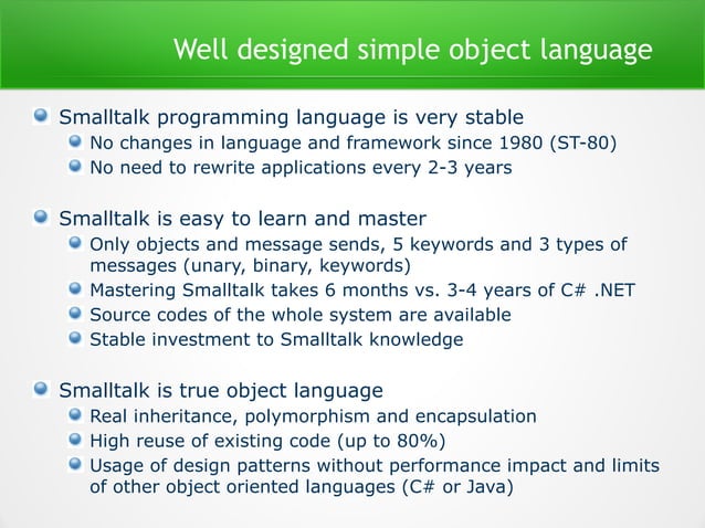 Agile Development with Smalltalk - Long | PPT