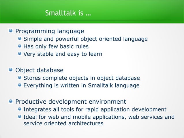 Agile Development with Smalltalk - Long | PPT