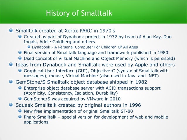 Agile Development with Smalltalk - Long | PPT