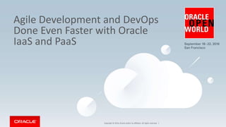 Agile Development and DevOps in the Oracle Cloud | PPTX