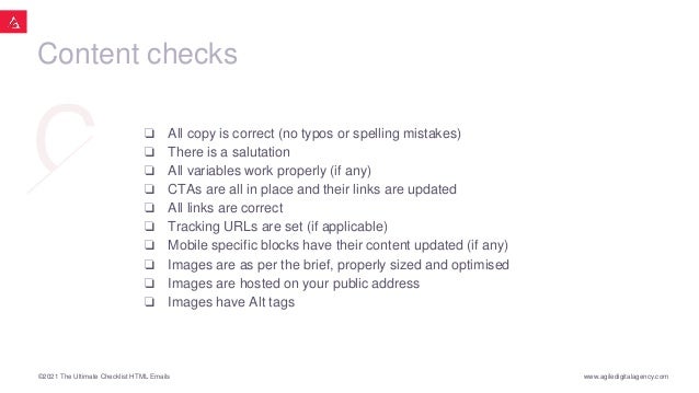 The Ultimate Checklist to HTML Emails | PPT