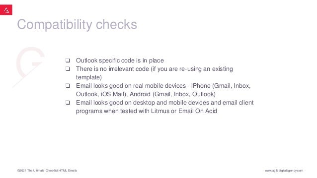 The Ultimate Checklist to HTML Emails | PPT