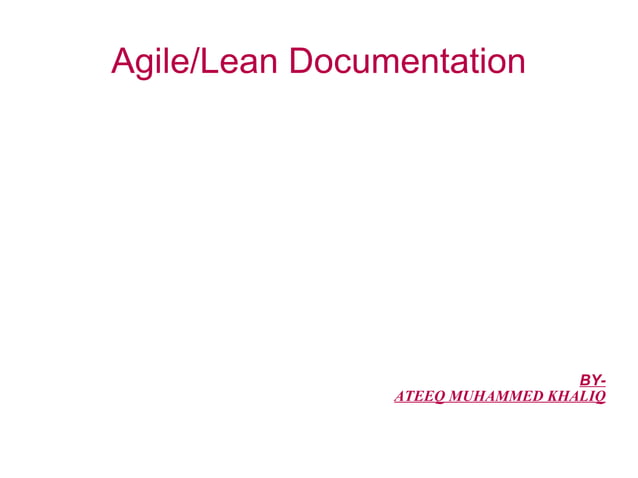 Agile documentation | PPT | Business | Business and Finance