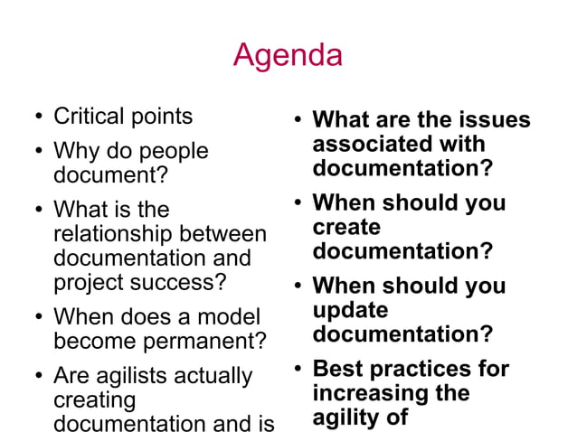 Agile documentation | PPT
