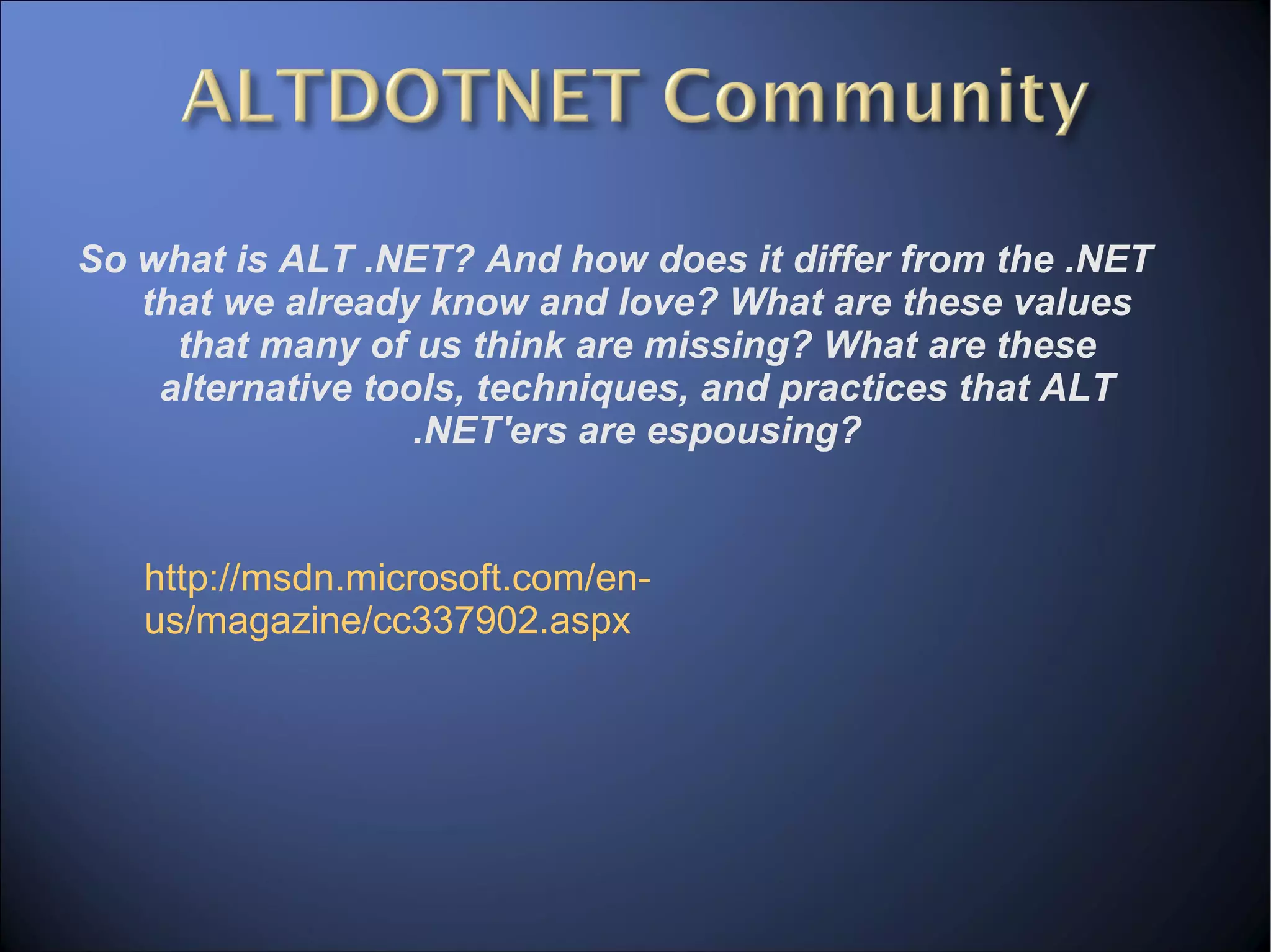 ALTNET | PPT