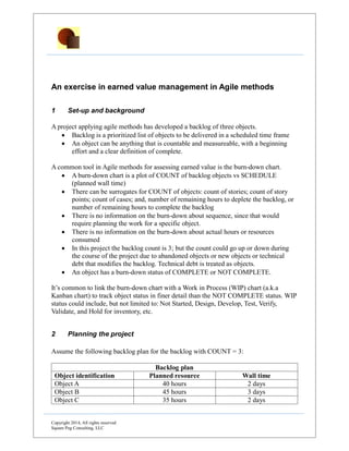 Agile earned value exercise | PDF