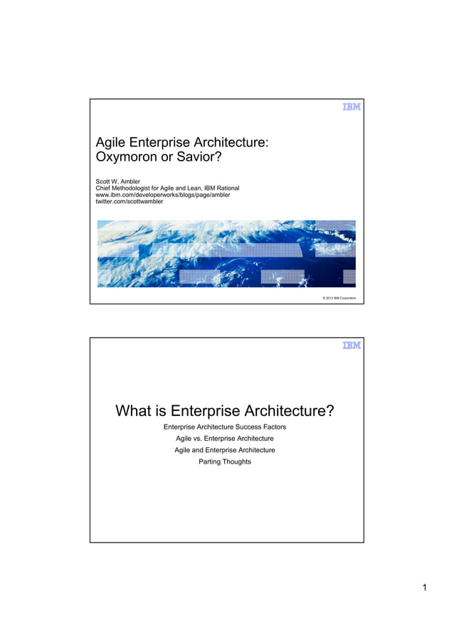 Agile Enterprise Architecture? Oxymoron or Savior? | PDF