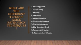 Agile Estimation Techniques.pptx | Operating Systems | Computer Software and Applications