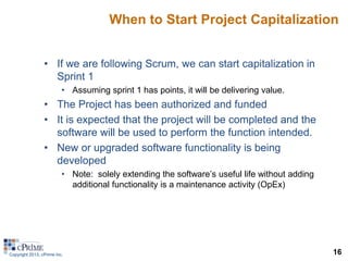 The Economics of Scrum - Finance and Capitalization | PPT