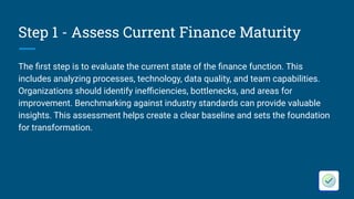 Agile Finance Transformation Function: How Organizations Can Build a ...