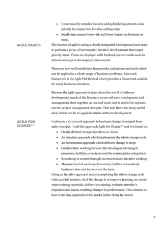 Managing business change projects with Agile | PDF