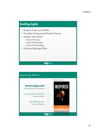 Silicon Valley Agile Leadership Network: Agile for Product ...