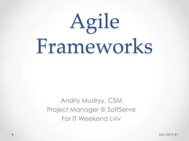 Agile frameworks | PPT
