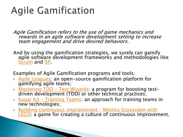 Agile gamification | PPTX | Video Game Genres | Video Gaming