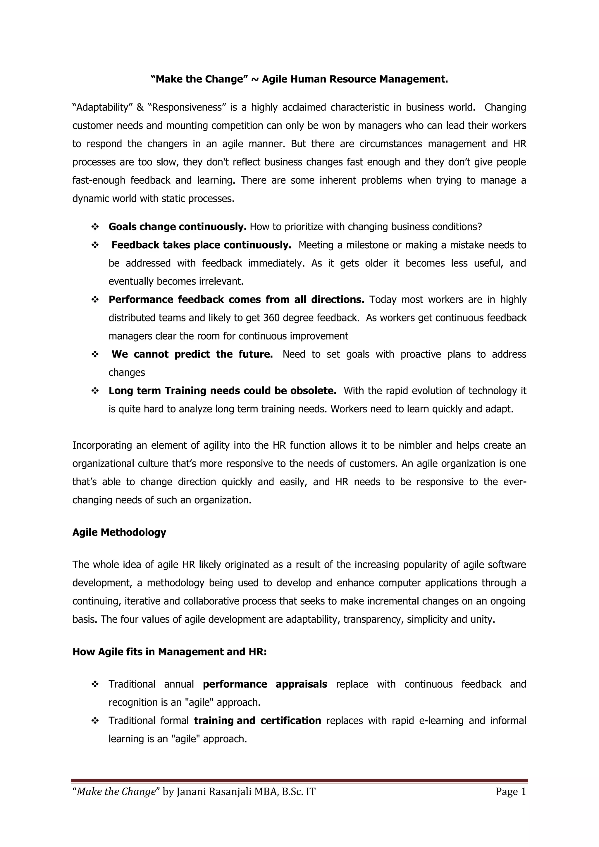 Agile HR management | PDF