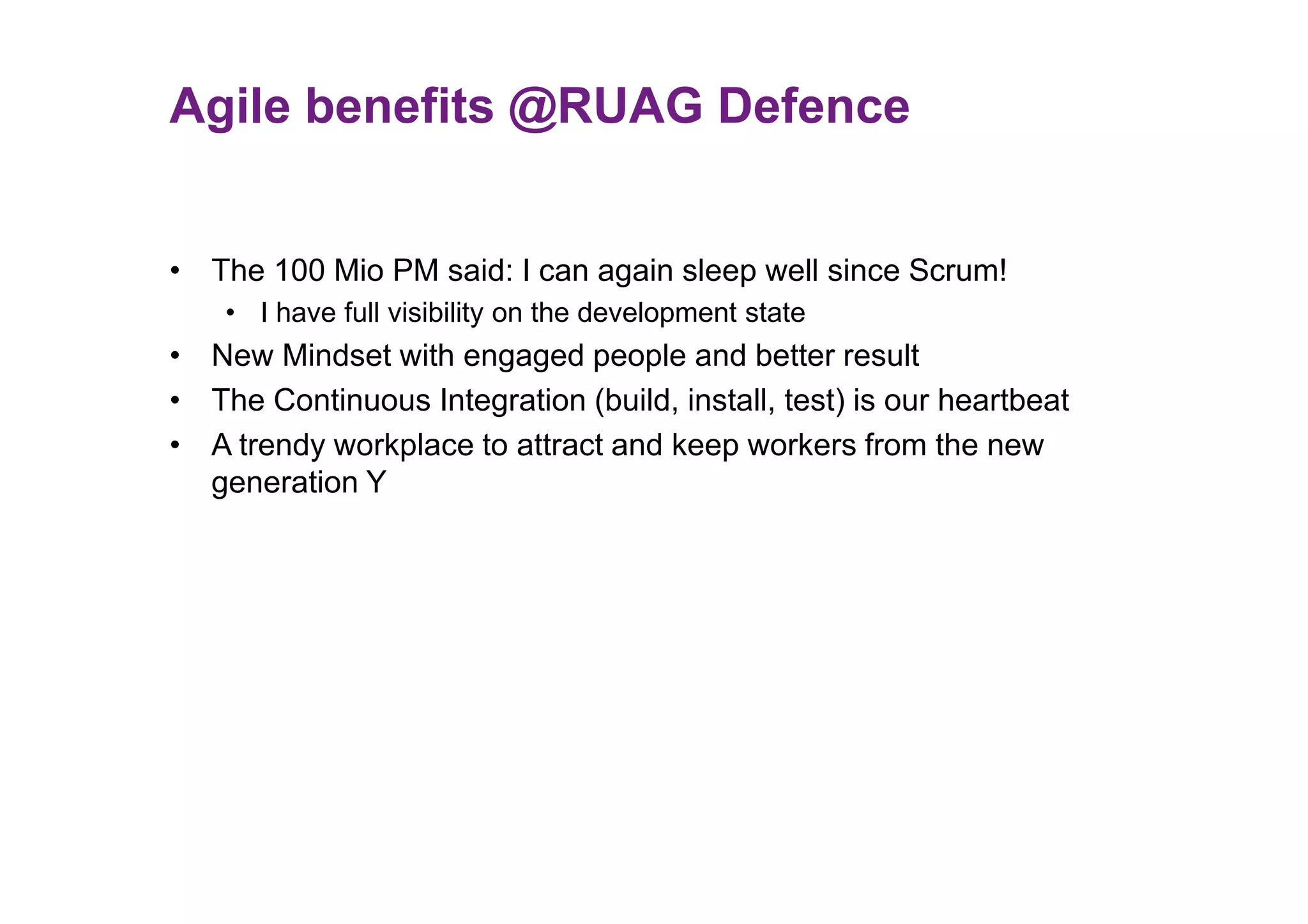 Agile in the martix @RUAG Defence-Agile Prozesse in Unternehmen | PPT