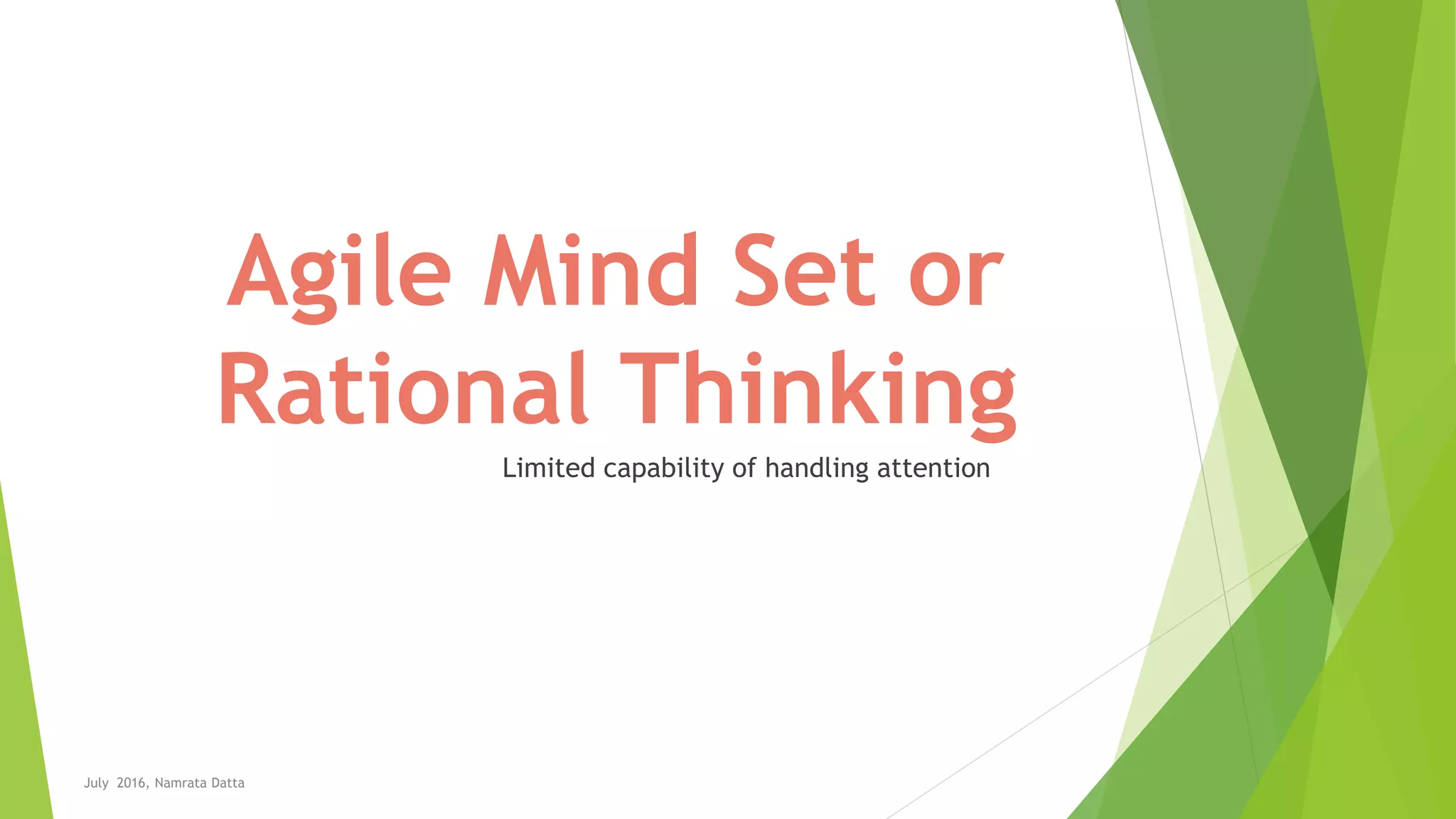 Introduction to Agile & Agile MindSet | PPT