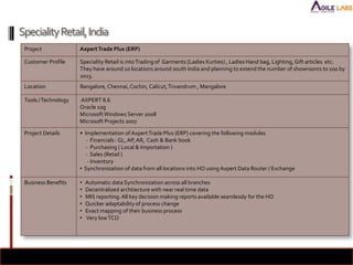 Agile labs - makers of Axpert™ | PPTX | Computer Software and Applications | Computing