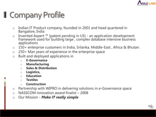 Agile labs - makers of Axpert™ | PPTX | Computer Software and Applications | Computing