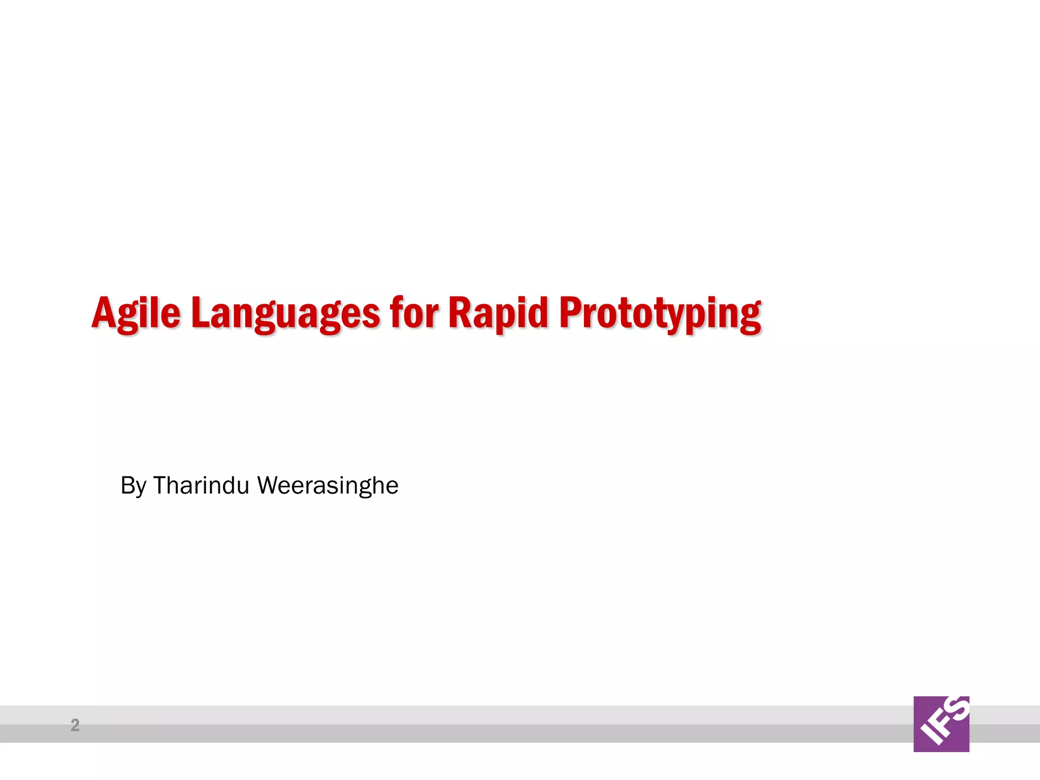 Agile Languages for Rapid Prototyping | PPT
