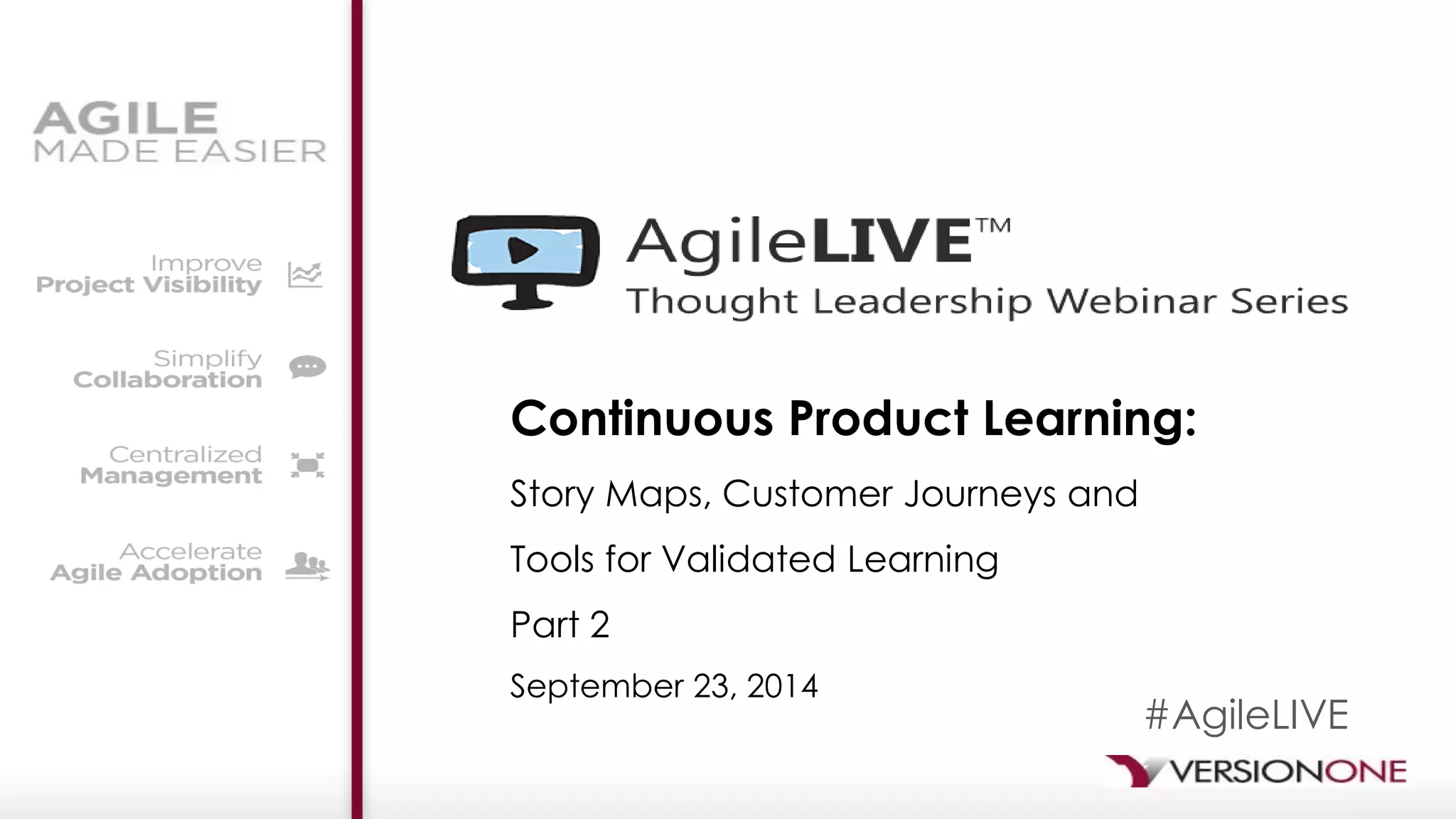 AgileLIVE: Continuous Product Learning - Part 2 | PPT