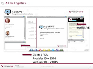 AgileLIVE Webinar: Measuring the Success of Your Agile Transformation - Part 2 | PPT