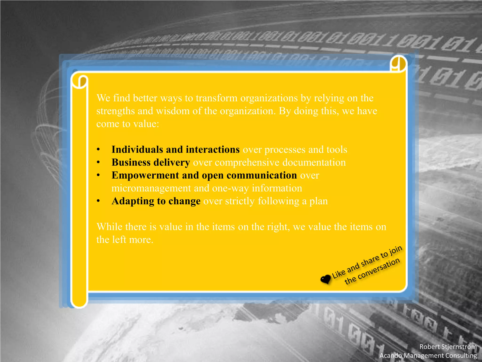 Agile Manifesto for Change Management | PPTX