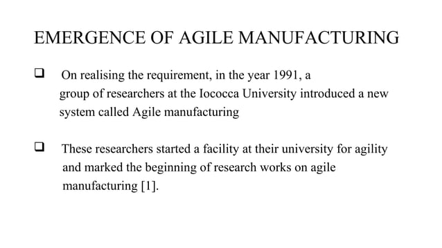Agile Manufacturing Information System Ppt