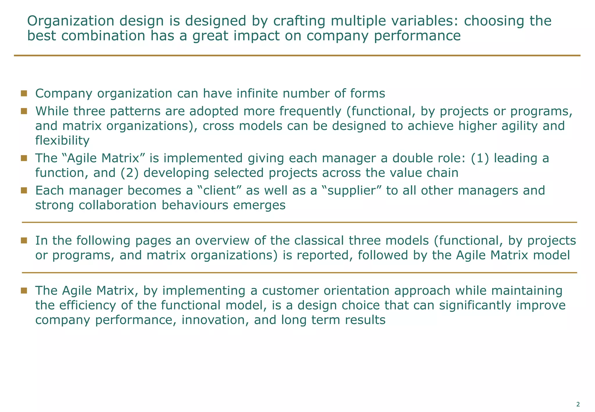 Agile matrix organization design | PPT