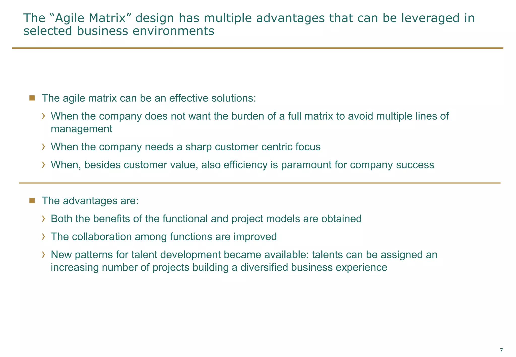Agile matrix organization design | PPT