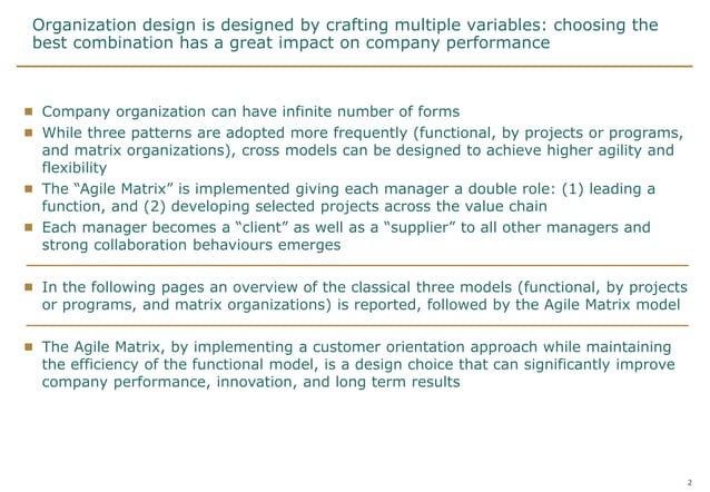 Agile matrix organization design | PPT