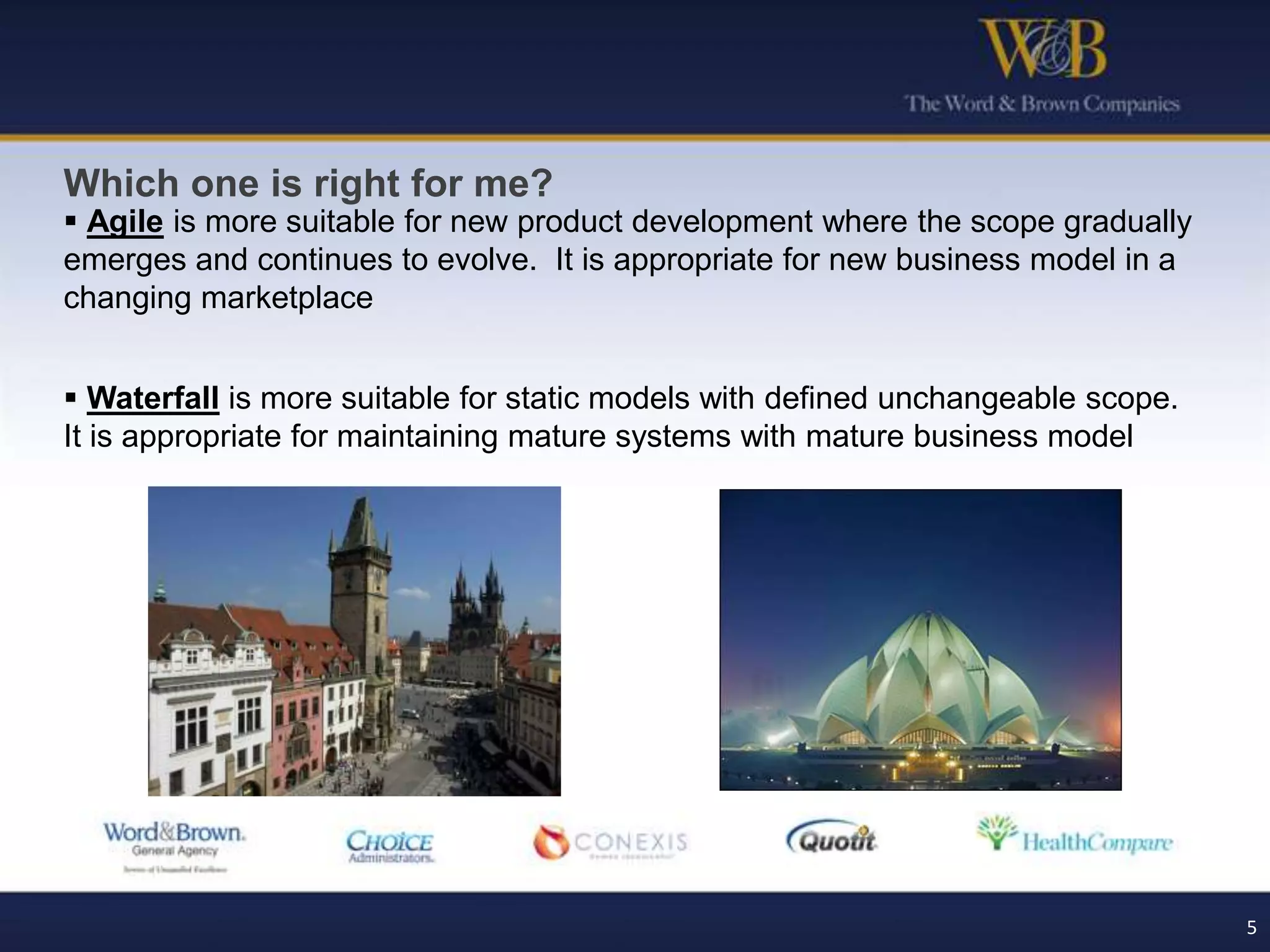 Agile methodology v 4.5 s | PPSX | Computer Software and Applications | Computing