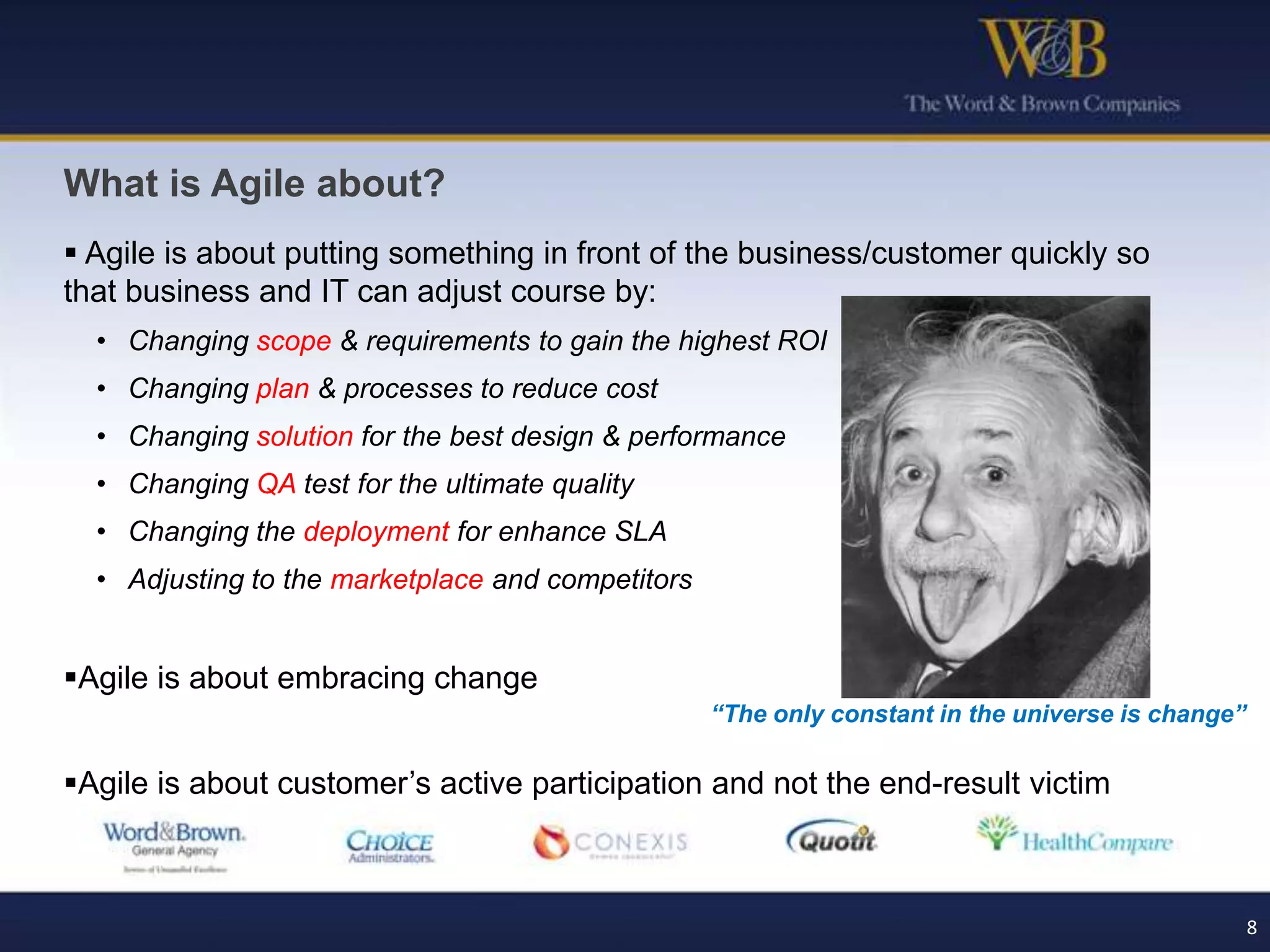 Agile methodology v 4.5 s | PPSX | Computer Software and Applications | Computing