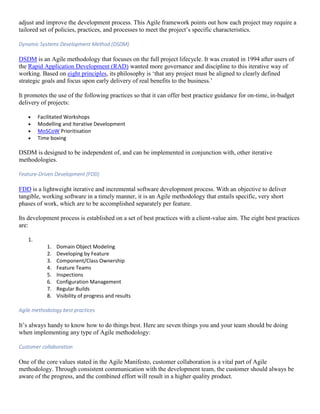 Agile methodology Interview Question Document File | DOCX