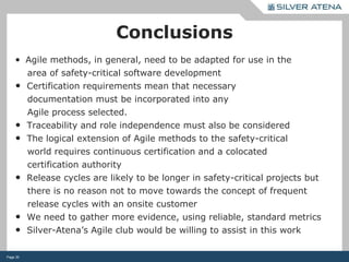 Agile methods and safety critical software - Peter Gardner | PPT