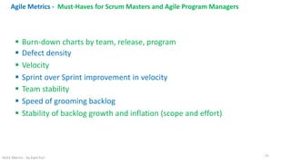 Agile metrics by kapil_puri | PPTX | Track and Field | Sports