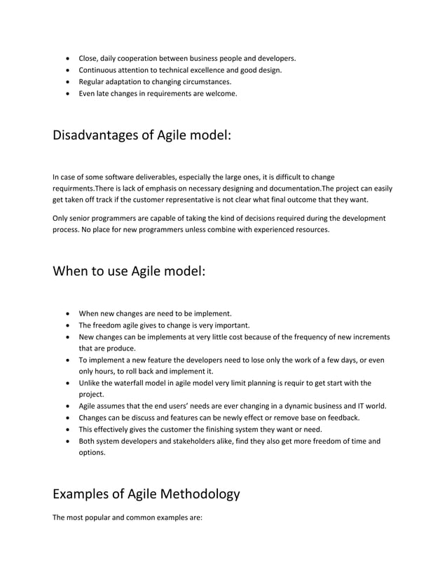 What is agile model?Working of agile model | PDF